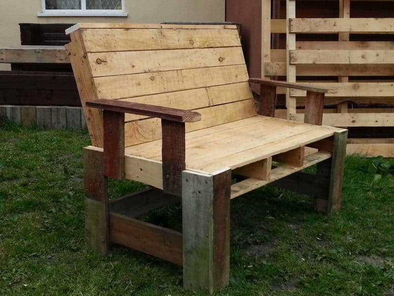 Two Seater Garden Bench From Pallets • 1001 Pallets