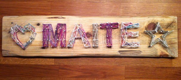 Typographic String Art on Pallet • 1001 Pallets