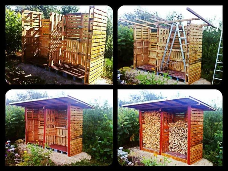 Top 10 Inspirations to Make Your Log Shed From Pallets • 1001 Pallets
