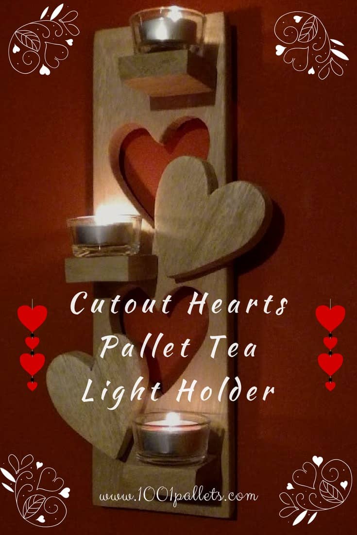 Heart Cut-out Pallet Tea Light Holder • 1001 Pallets